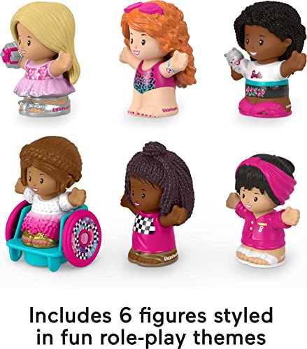 Fisher-Price Little People Barbie Toddler Toys Figure 6 Pack For Preschool Pretend Play Ages 18+ Months