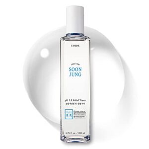 etude house soonjung ph5.5 relief toner 200ml (new version) | skin care solution | low ph toner for sensitive skin | non-comedogenic, hypoallergenic & fragrance free moisturizer for face