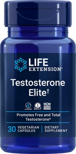 Life Extension Testosterone Elite – Testosterone Production Support Supplement for Men - with Luteolin, Pomegranate and Cacao Seed Extract – Gluten-Free, Non-GMO, Vegetarian – 30 Capsules