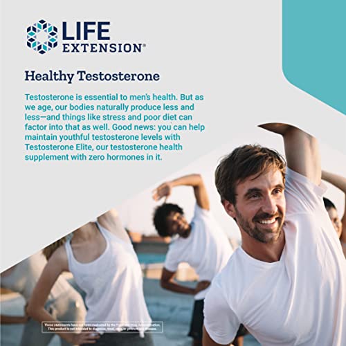 Life Extension Testosterone Elite – Testosterone Production Support Supplement for Men - with Luteolin, Pomegranate and Cacao Seed Extract – Gluten-Free, Non-GMO, Vegetarian – 30 Capsules