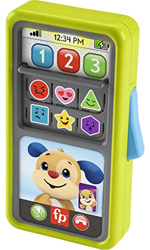 Fisher-Price Laugh & Learn Baby & Toddler Toy 2-in-1 Slide to Learn Smartphone with Lights & Music for Ages 9+ Months