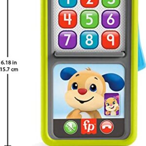 Fisher-Price Laugh & Learn Baby & Toddler Toy 2-in-1 Slide to Learn Smartphone with Lights & Music for Ages 9+ Months