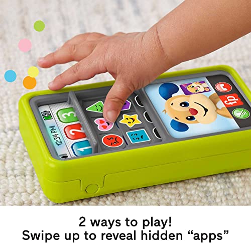 Fisher-Price Laugh & Learn Baby & Toddler Toy 2-in-1 Slide to Learn Smartphone with Lights & Music for Ages 9+ Months