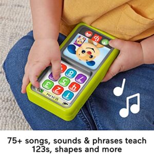 Fisher-Price Laugh & Learn Baby & Toddler Toy 2-in-1 Slide to Learn Smartphone with Lights & Music for Ages 9+ Months