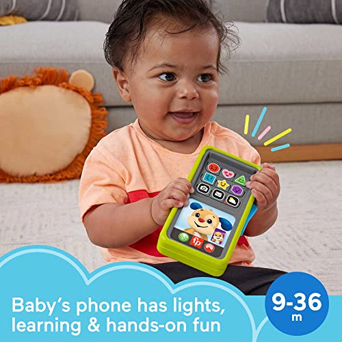 Fisher-Price Laugh & Learn Baby & Toddler Toy 2-in-1 Slide to Learn Smartphone with Lights & Music for Ages 9+ Months