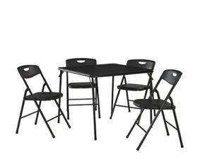 cosco 5-piece folding table and chair set, black