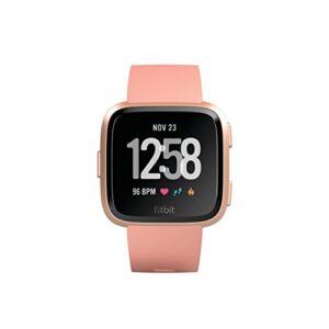 Fitbit Versa Smart Watch, Peach/Rose Gold Aluminium, One Size (S & L Bands Included) - (Renewed)