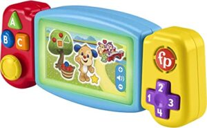 fisher-price laugh & learn baby & toddler toy twist & learn gamer pretend video game with lights & music for ages 9+ months