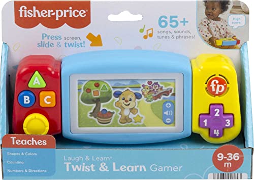 Fisher-Price Laugh & Learn Baby & Toddler Toy Twist & Learn Gamer Pretend Video Game with Lights & Music for Ages 9+ Months