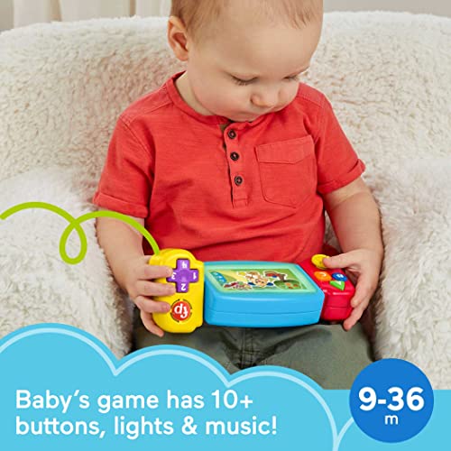 Fisher-Price Laugh & Learn Baby & Toddler Toy Twist & Learn Gamer Pretend Video Game with Lights & Music for Ages 9+ Months