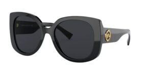 versace sunglasses black frame, grey classic lenses, 56mm