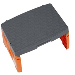 COSCO 1 Step Molded Folding Step Stool, Type 1A, Black, Orange, and Gray