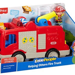 Fisher-Price Little People Musical Toddler Toy Helping Others Fire Truck With Lights Sounds & 2 Figures For Ages 1+ Years