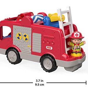 Fisher-Price Little People Musical Toddler Toy Helping Others Fire Truck With Lights Sounds & 2 Figures For Ages 1+ Years