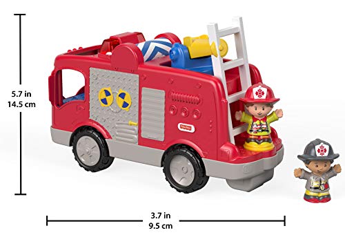 Fisher-Price Little People Musical Toddler Toy Helping Others Fire Truck With Lights Sounds & 2 Figures For Ages 1+ Years