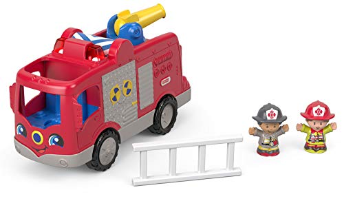 Fisher-Price Little People Musical Toddler Toy Helping Others Fire Truck With Lights Sounds & 2 Figures For Ages 1+ Years