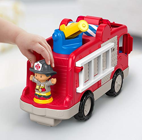 Fisher-Price Little People Musical Toddler Toy Helping Others Fire Truck With Lights Sounds & 2 Figures For Ages 1+ Years