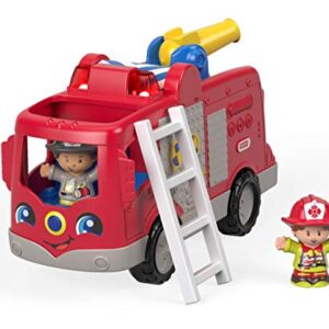 Fisher-Price Little People Musical Toddler Toy Helping Others Fire Truck With Lights Sounds & 2 Figures For Ages 1+ Years