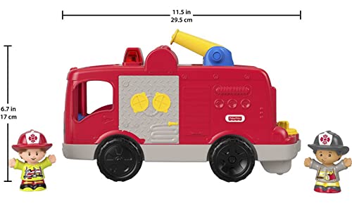 Fisher-Price Little People Musical Toddler Toy Helping Others Fire Truck With Lights Sounds & 2 Figures For Ages 1+ Years