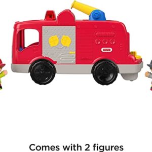 Fisher-Price Little People Musical Toddler Toy Helping Others Fire Truck With Lights Sounds & 2 Figures For Ages 1+ Years