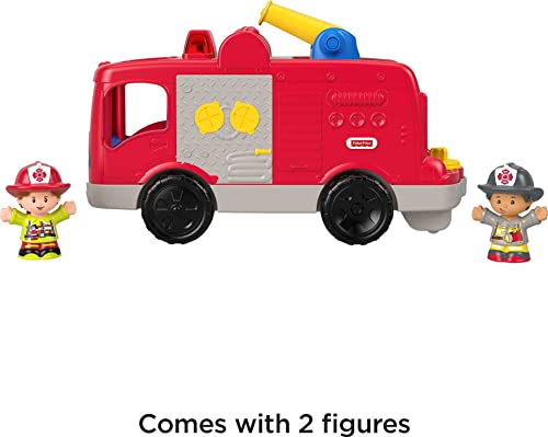 Fisher-Price Little People Musical Toddler Toy Helping Others Fire Truck With Lights Sounds & 2 Figures For Ages 1+ Years