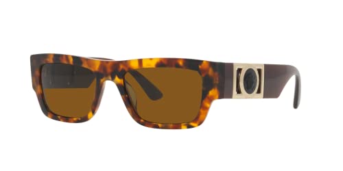 Versace Man Sunglasses Havana Frame, Dark Bronze Lenses, 53MM