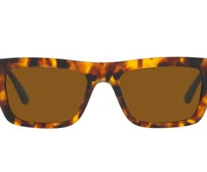 Versace Man Sunglasses Havana Frame, Dark Bronze Lenses, 53MM