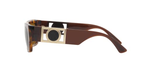 Versace Man Sunglasses Havana Frame, Dark Bronze Lenses, 53MM