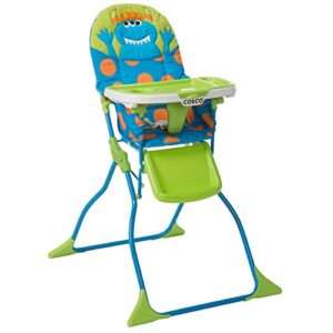 cosco simple fold deluxe high chair with 3-position tray (monster syd)