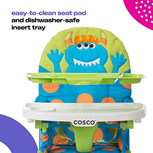 Cosco Simple Fold Deluxe High Chair with 3-Position Tray (Monster Syd)