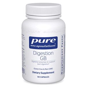 pure encapsulations digestion gb | digestive enzyme supplement to support gall bladder and digestion of carbohydrates and protein* | 90 capsules