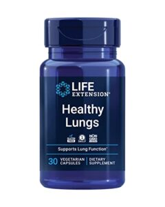 life extension healthy lungs – lung support supplement – helps maintain lung & breathing health with boswellia, bael, saffron, andrographolide – gluten-free, once daily – 30 vegetarian capsules