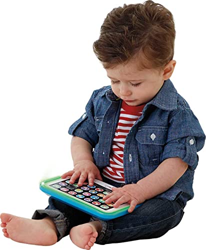 Fisher-Price Pretend Tablet Learning Toy with Lights Music and Smart Stages Educational Content for Baby and Toddler, Blue​