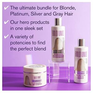 Purple Shampoo, Conditioner & Mask Trio Gift Set. Removes Brassy Yellow Tones. Lightens Blonde, Platinum, Ash, Silver & Grays. Paraben & Sulfate Free. PETA Approved Cruelty-free and 100% Vegan.