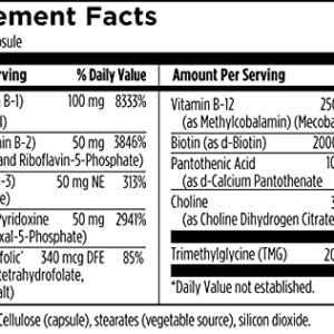 Designs for Health Vitamin B Supreme - Vitamin B Complex for Mood + Energy Support - Bioactive Methyl Folate, Methyl B12, Niacinamide + Thiamine B1 Supplement (90 Vegan Capsules)