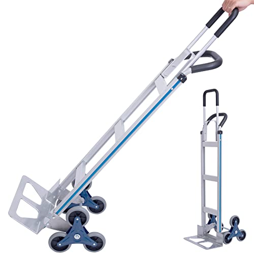 Kweetle Stair Climbing Dolly 2 in 1 Aluminum Hand Truck 800 Lbs Capacity Heavy Duty Stair Climber Dolly with 6 Wheels