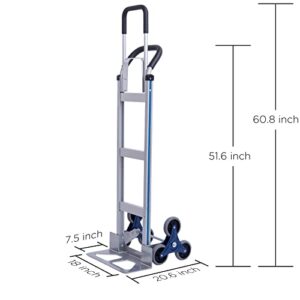 Kweetle Stair Climbing Dolly 2 in 1 Aluminum Hand Truck 800 Lbs Capacity Heavy Duty Stair Climber Dolly with 6 Wheels