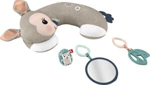 fisher-price baby shower gift tummy time fawn wedge with 3 sensory baby toys for newborns