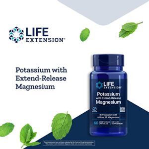 Life Extension Potassium with Extend-Release Magnesium – For Blood Pressure & Vascular, Bone Health – Promotes Cardiovascular Health - Gluten-Free – Non-GMO – 60 Vegetarian Capsules