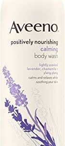 Aveeno Positively Nourishing Calming Body Wash with Lavender, Chamomile & Ylang-Ylang, Lightly Scented Daily Moisturizing Body Cleanser to Soothe & Relax, 16 fl. oz