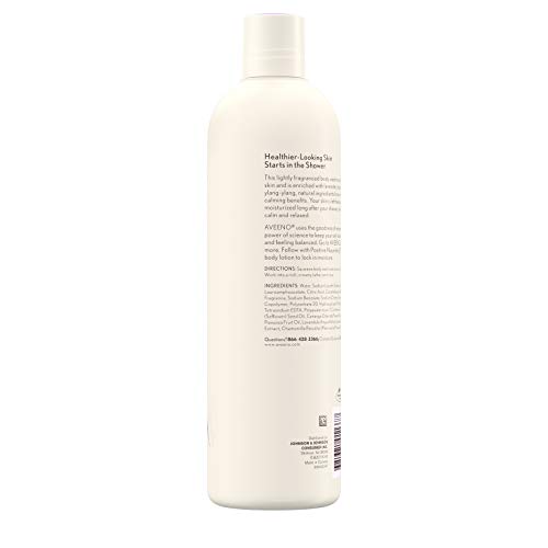 Aveeno Positively Nourishing Calming Body Wash with Lavender, Chamomile & Ylang-Ylang, Lightly Scented Daily Moisturizing Body Cleanser to Soothe & Relax, 16 fl. oz