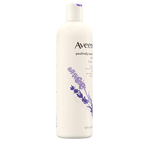 Aveeno Positively Nourishing Calming Body Wash with Lavender, Chamomile & Ylang-Ylang, Lightly Scented Daily Moisturizing Body Cleanser to Soothe & Relax, 16 fl. oz