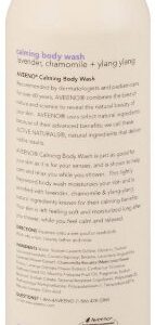 Aveeno Positively Nourishing Calming Body Wash with Lavender, Chamomile & Ylang-Ylang, Lightly Scented Daily Moisturizing Body Cleanser to Soothe & Relax, 16 fl. oz