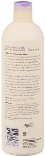 Aveeno Positively Nourishing Calming Body Wash with Lavender, Chamomile & Ylang-Ylang, Lightly Scented Daily Moisturizing Body Cleanser to Soothe & Relax, 16 fl. oz