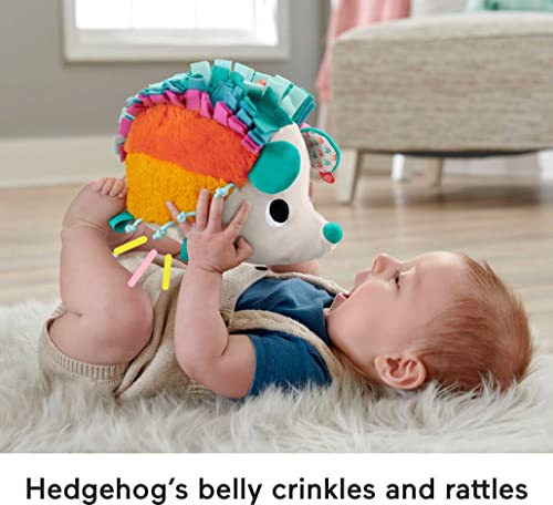 Fisher-Price Newborn Toy Cuddle ‘N Snuggle Hedgehog Plush with Sounds and Textures for Infant Sensory Play Ages 3+ Months