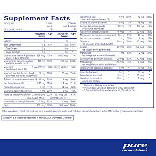 Pure Encapsulations PurePals | Support for Healthy Cognitive Function and Immune Health | 90 Chewable Tablets | Natural Cherry Flavor