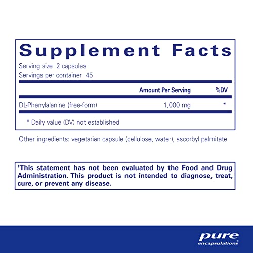 Pure Encapsulations DL-Phenylalanine | Amino Acid Supplement for Memory and Focus, Joints, Muscles, and Cognitive Support* | 90 Capsules