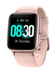 grv smart watch for ios and android phones, watches for women ip68 waterproof smartwatch fitness tracker watch with heart rate/sleep monitor steps calories counter (pink)