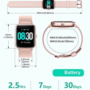 GRV Smart Watch for iOS and Android Phones, Watches for Women IP68 Waterproof Smartwatch Fitness Tracker Watch with Heart Rate/Sleep Monitor Steps Calories Counter (Pink)