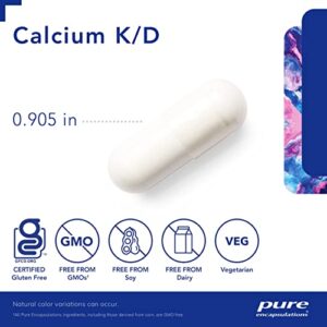 Pure Encapsulations Calcium K/D | Supplement for Bone Strength, Immune System, Colon, and Cardiovascular Health* | 60 Capsules